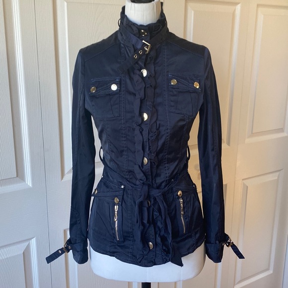 White House Black Market | Jackets & Coats | Whbm Navy Form Fitting ...